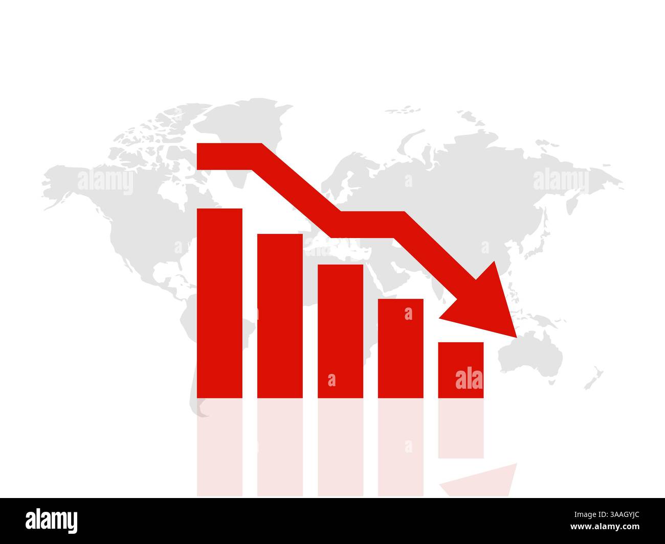 Business share market downfall red arrow background Stock Photo - Alamy