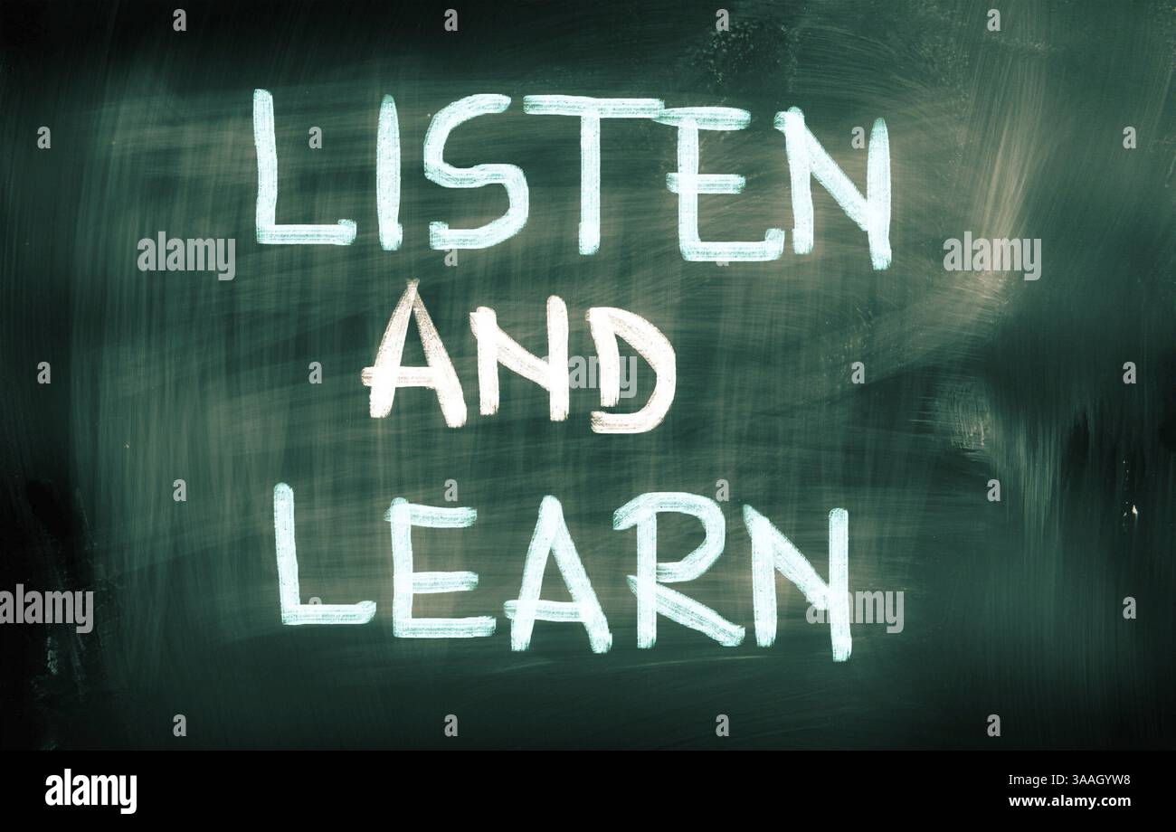 Listen And Learn Concept Stock Photo - Alamy