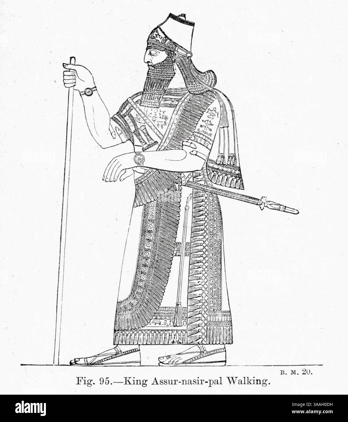 King Assur-nasir-pal walking [Ashur-nasir-pal II was the third king of ...