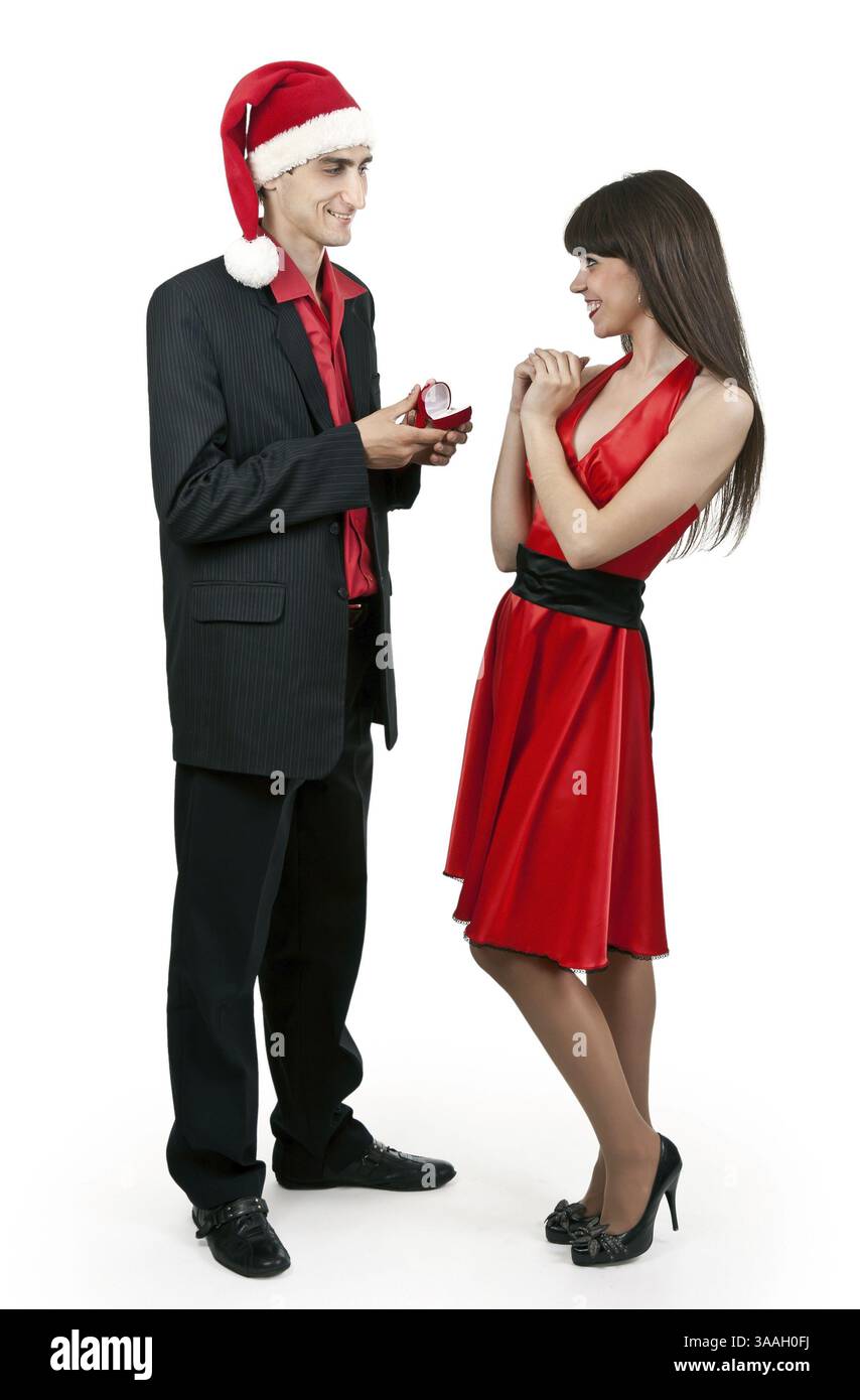 Man in santa hats Cut Out Stock Images & Pictures - Alamy