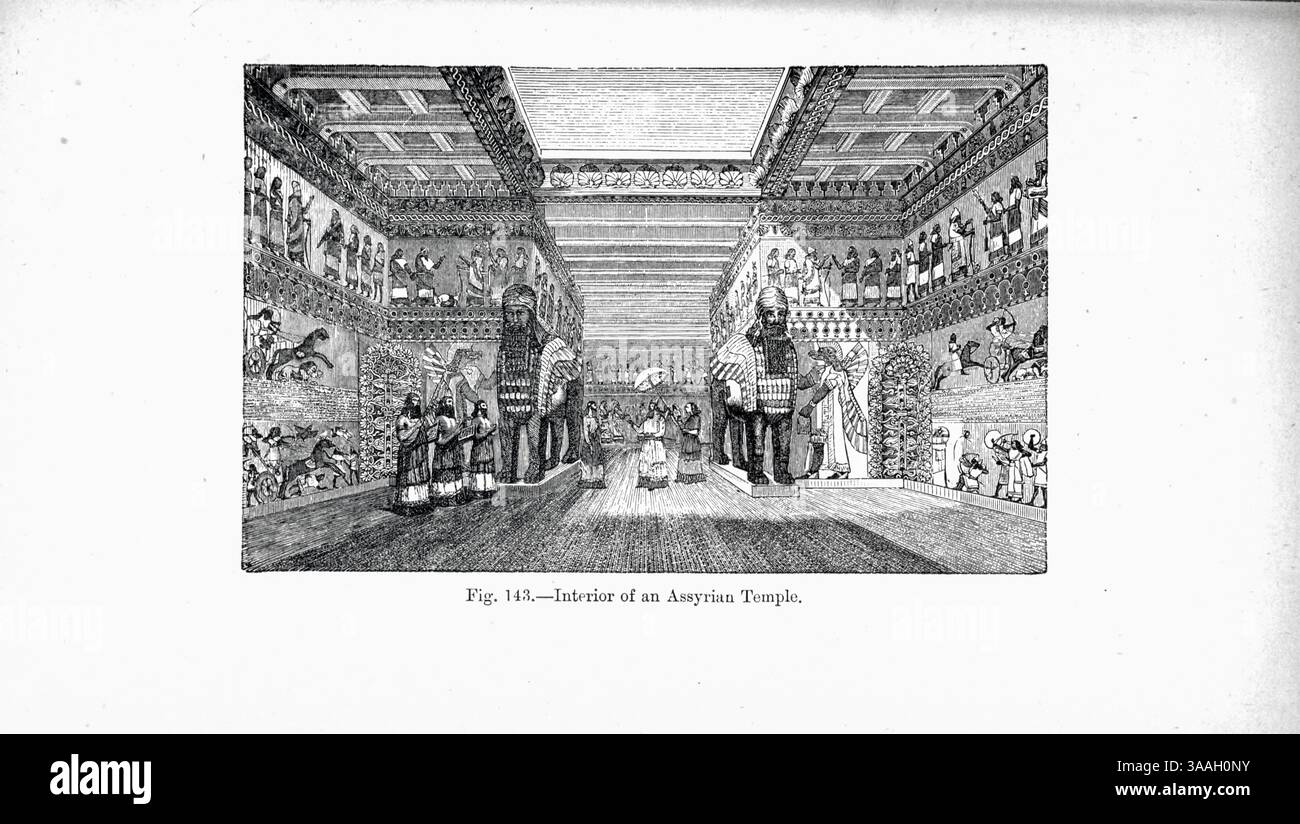 Interior of an Assyrian Temple from the book Graven in the rock : or ...