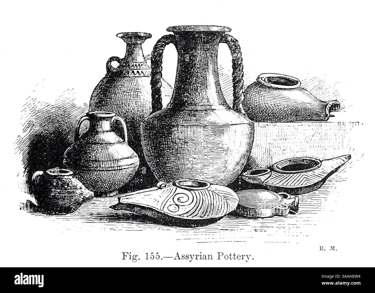 Assyrian Pottery from the book Graven in the rock : or, The historical ...