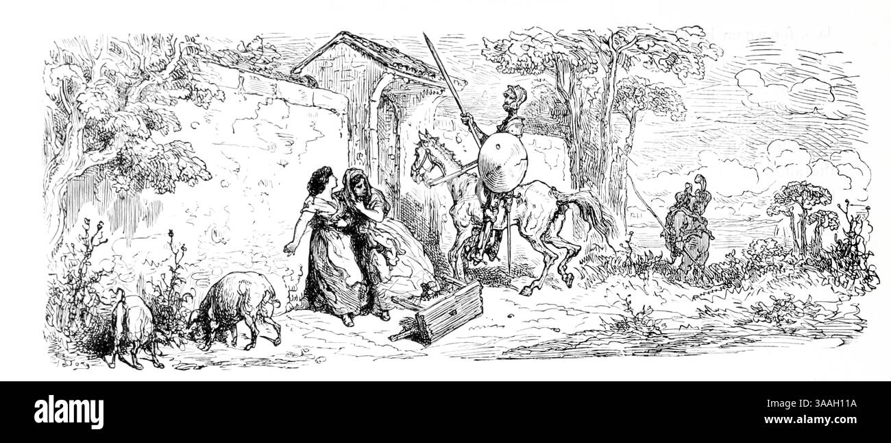 OF DON QUIXOTE'S FIRST SALLY Illustrated by Gostave Dore from the book ...