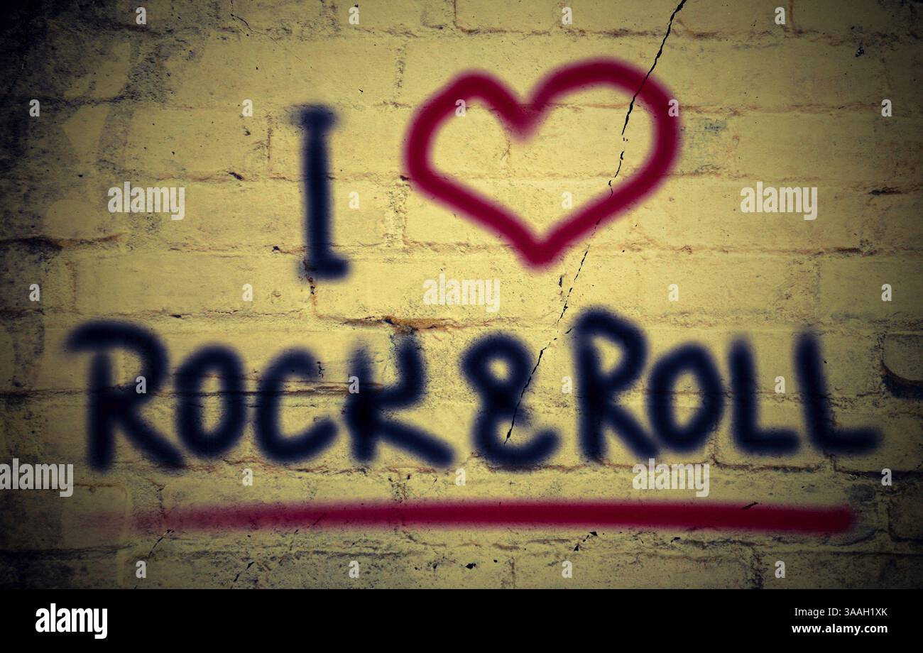 I Love Rock And Roll Concept Stock Photo - Alamy