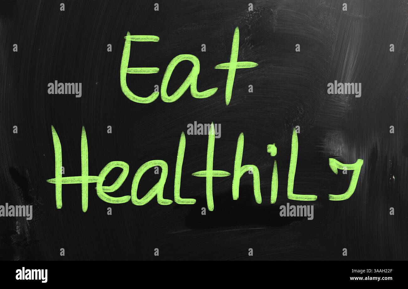Health concept handwritten with chalk on a blackboard Stock Photo - Alamy