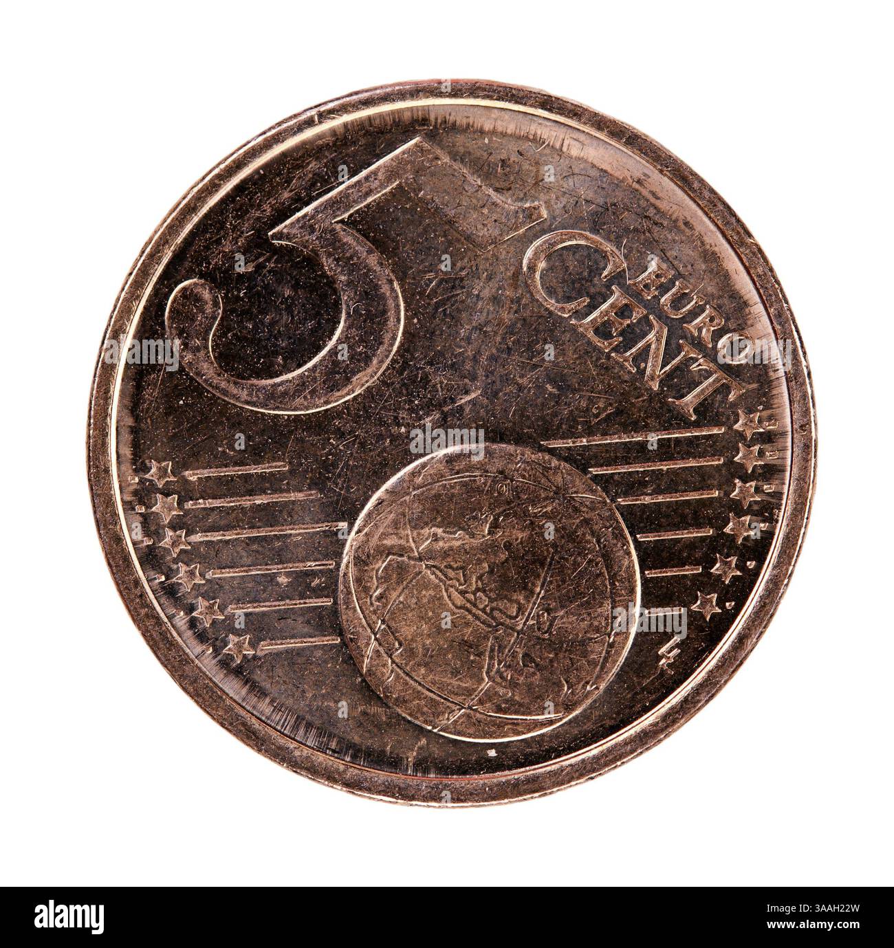 5 euro cents coin isolated on white background Stock Photo - Alamy