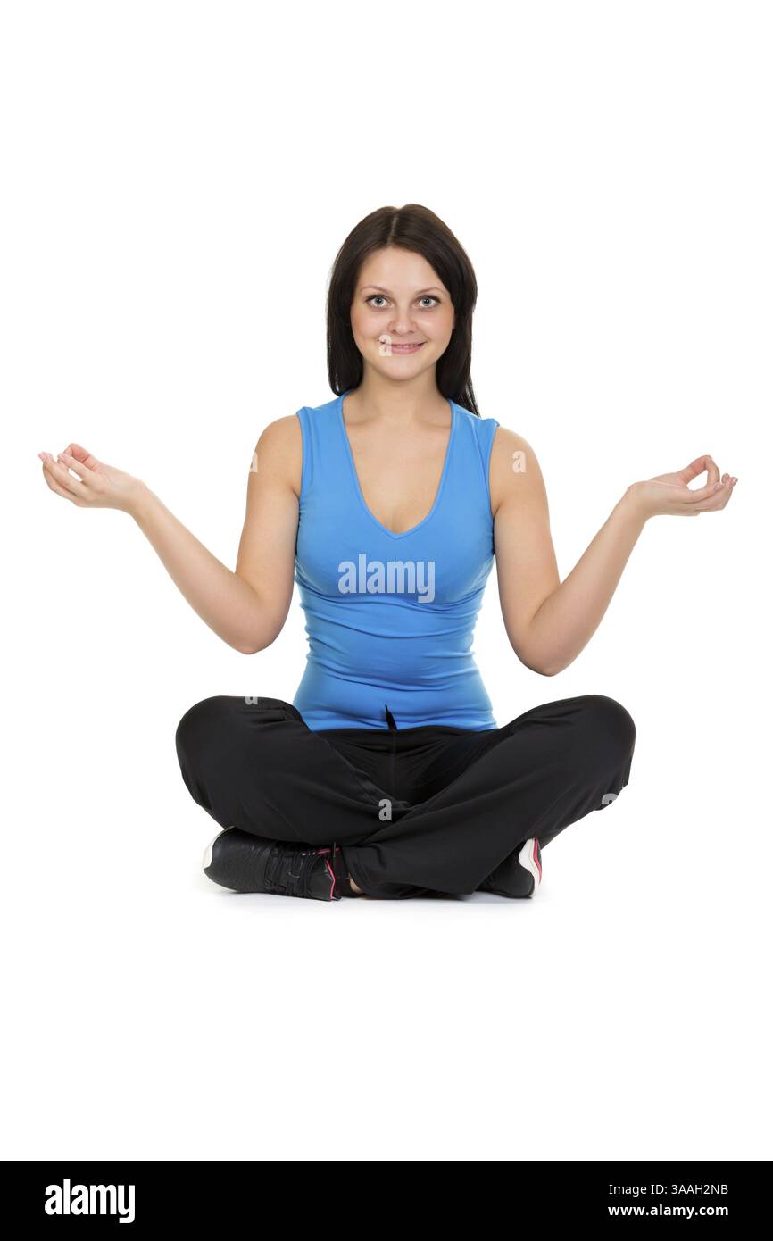 One person meditating Cut Out Stock Images & Pictures - Alamy