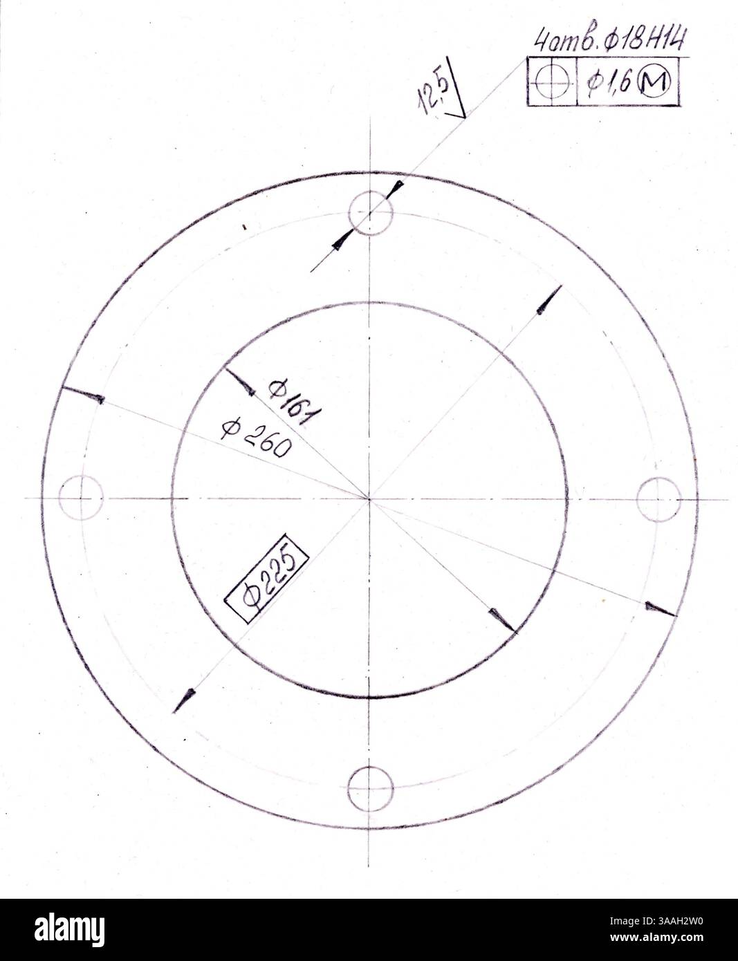 Drawing of mechanical parts made â€‹â€‹with pencil on white background ...