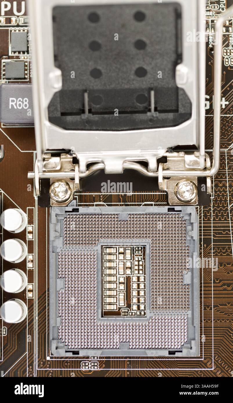 Slot for the processor 1150 on brown motherboard Stock Photo - Alamy