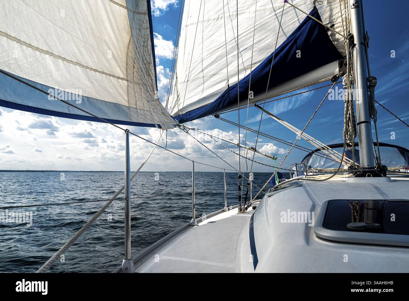 Sailing on a sailing yacht on the ocean Stock Photo - Alamy