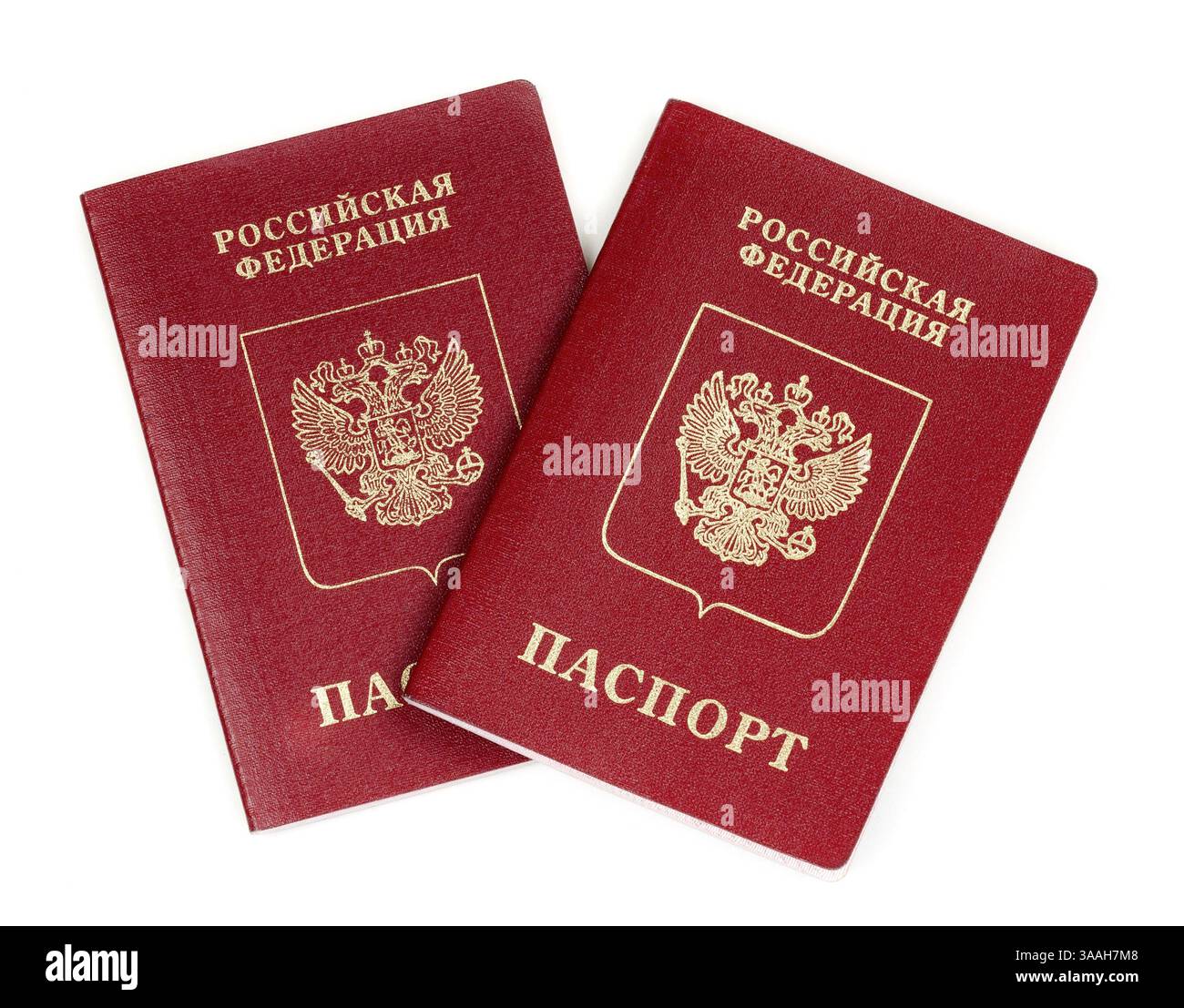 Two Russian international passport isolated on white background Stock ...