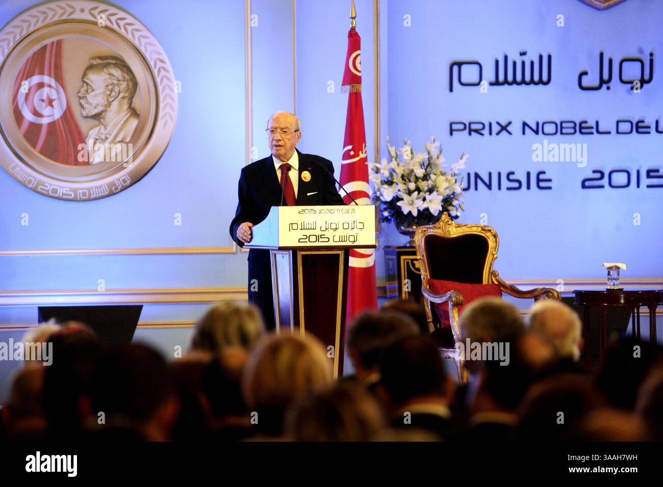 Nov. 9, 2015 - Tunis, Tunisia - Speech of President of the Republic of ...