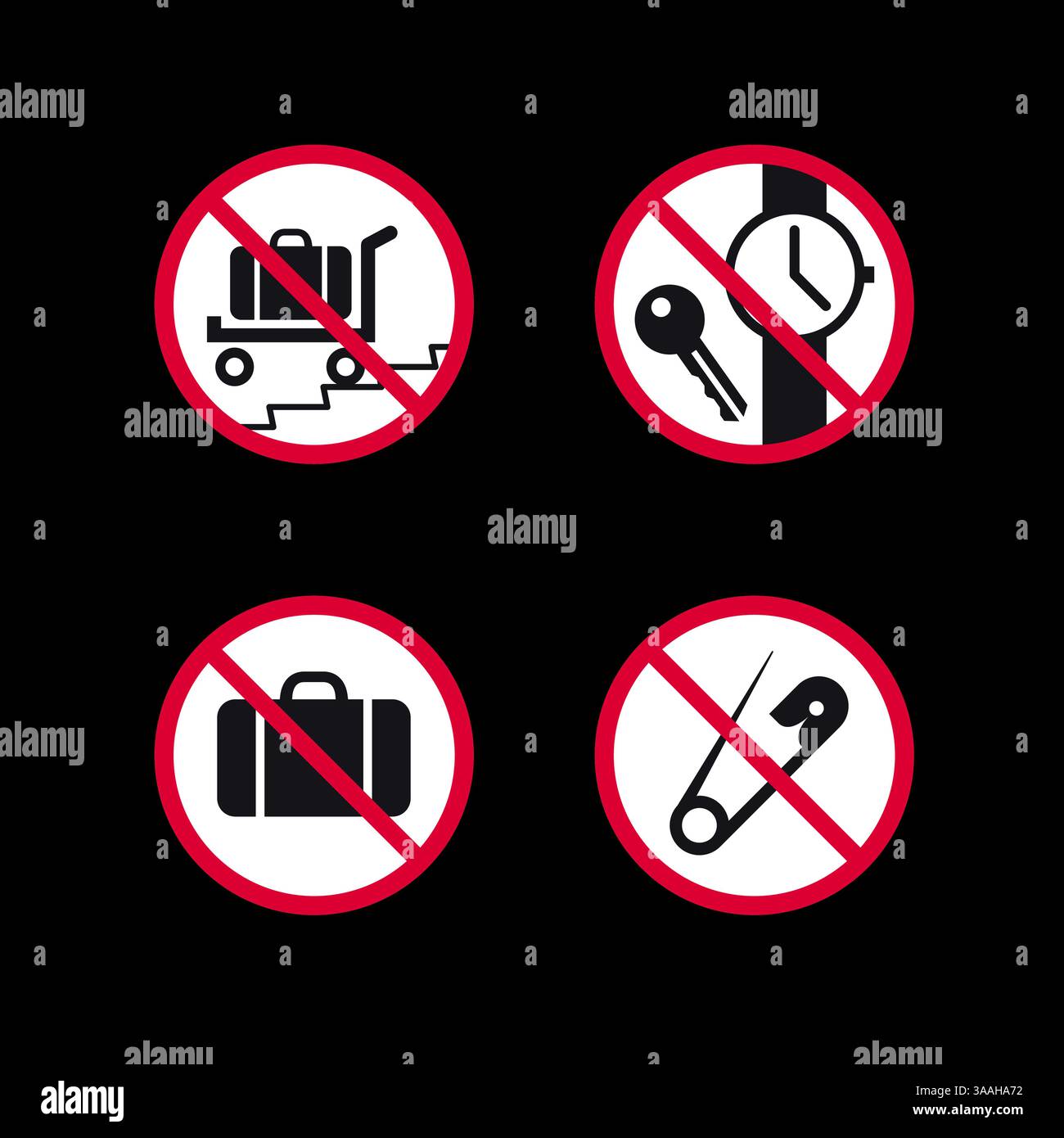 Prohibited signs, forbidden round stickers set Stock Vector Image & Art ...