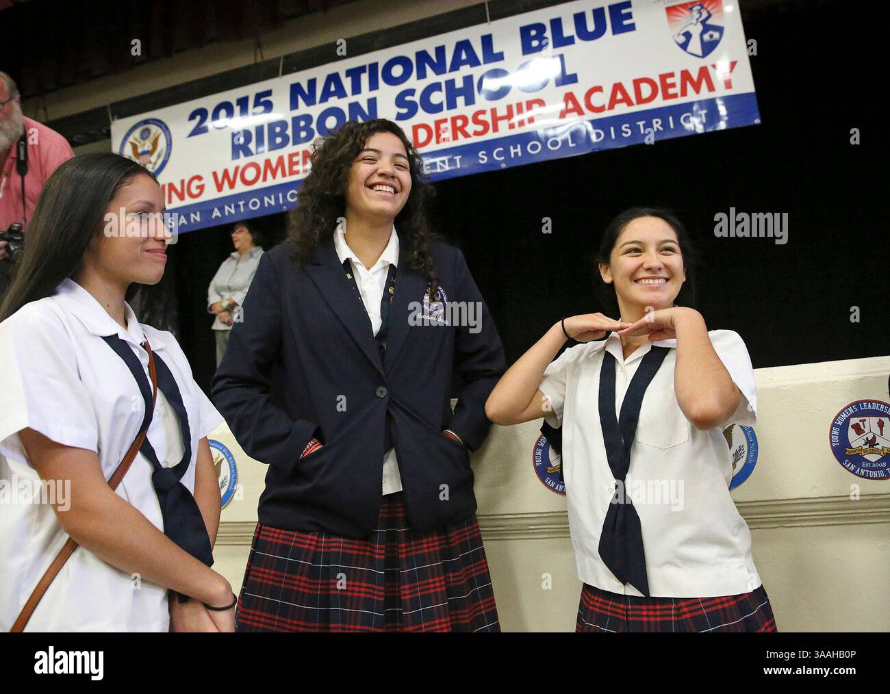 Sep 29, 2015 - San Antonio, Texas, U.S. - Students (from left) Mallory ...