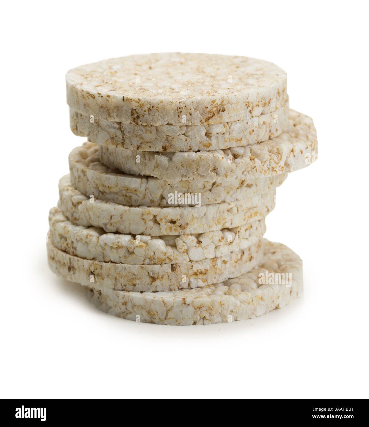 Stacked Rice Cakes isolated on white background Stock Photo - Alamy
