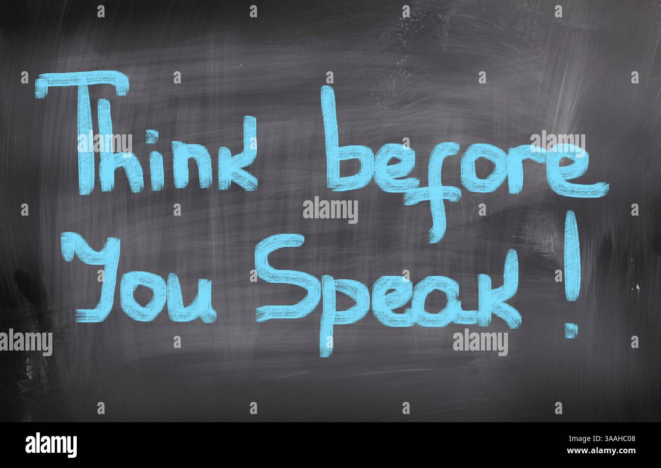 Think Before You Speak Concept Stock Photo - Alamy