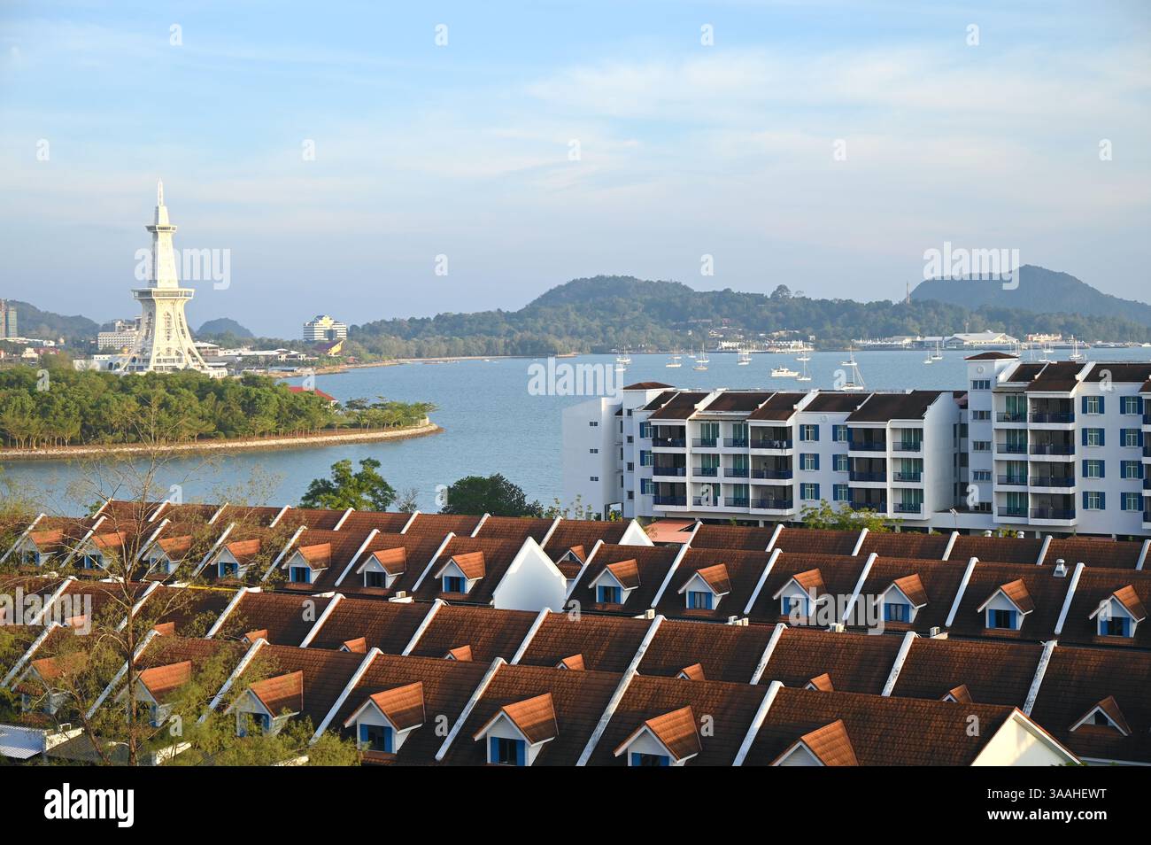 Langkawi Kuah buildings and Maha tower Stock Photo - Alamy