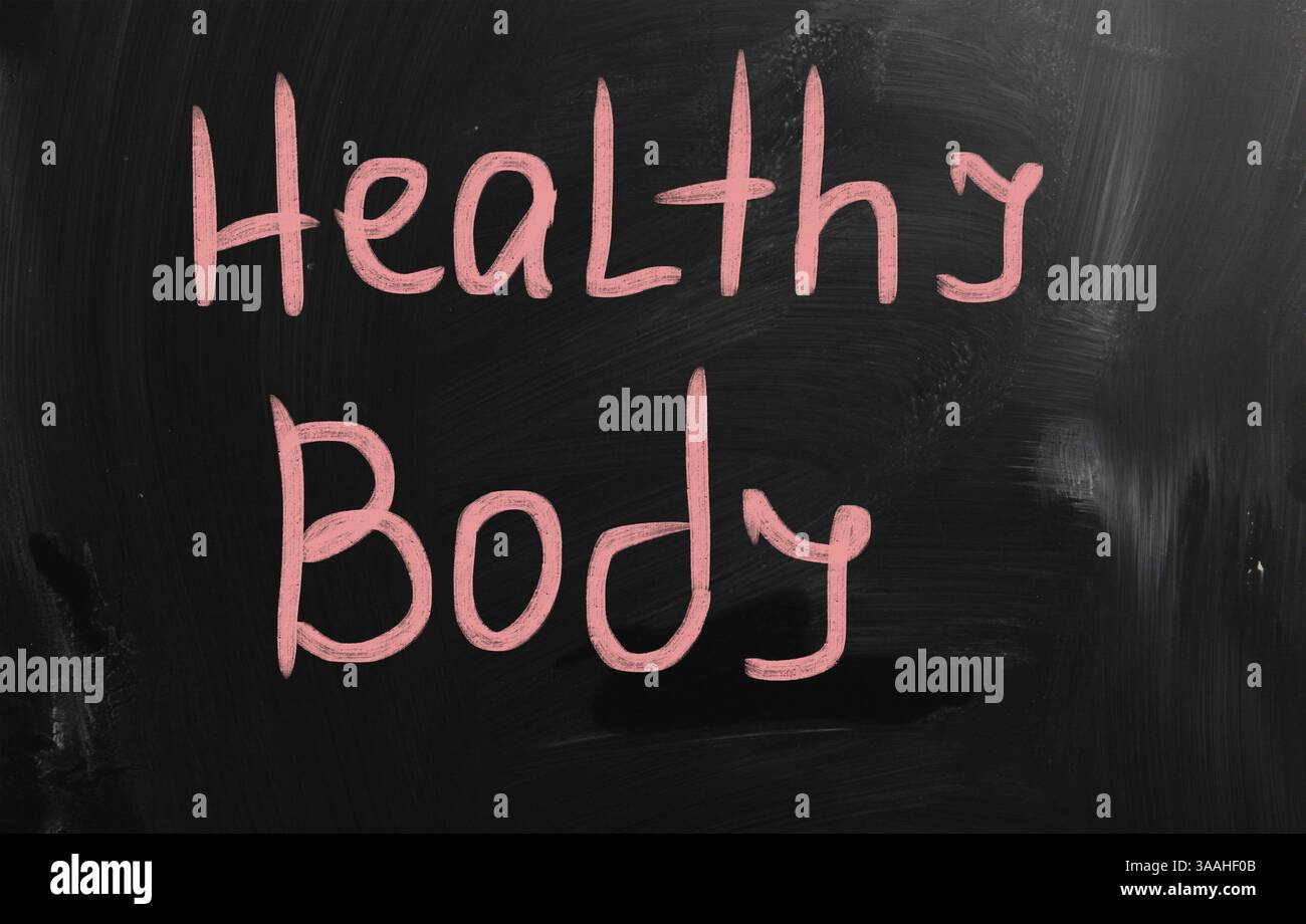 Health concept handwritten with chalk on a blackboard Stock Photo - Alamy