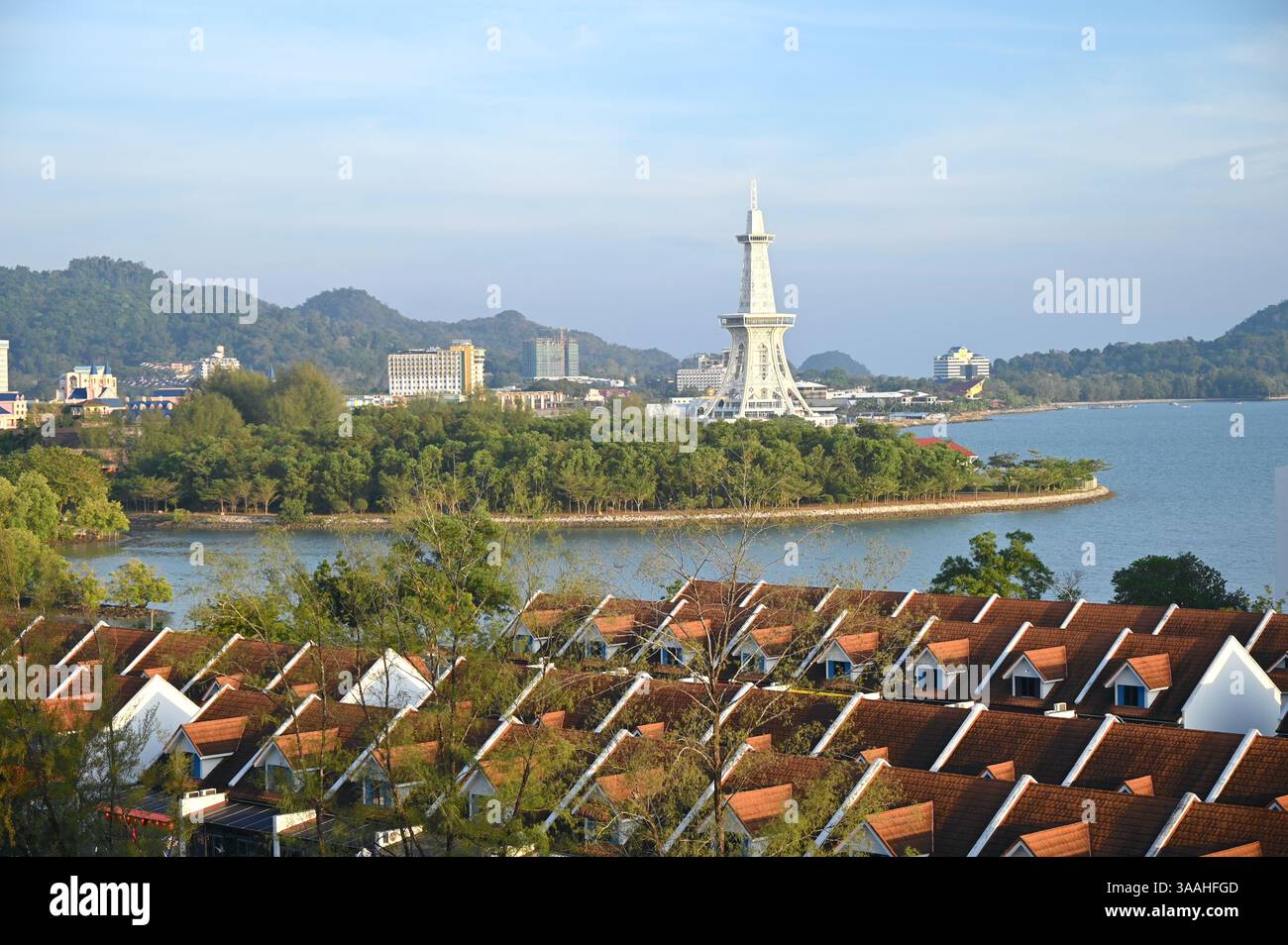 Langkawi Kuah buildings and Maha tower Stock Photo - Alamy