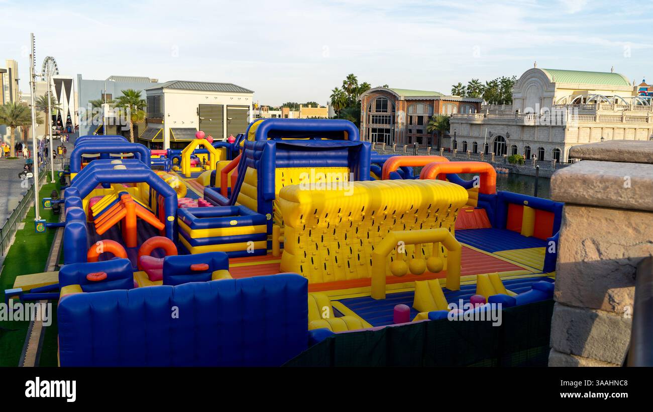 The largest inflatable trampoline in the world, theme park, Dubai, UAE ...