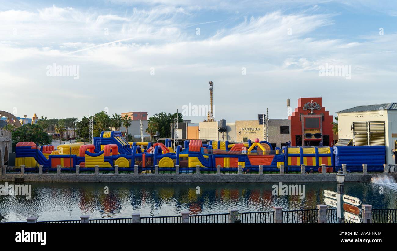 The largest inflatable trampoline in the world, theme park, Dubai, UAE ...