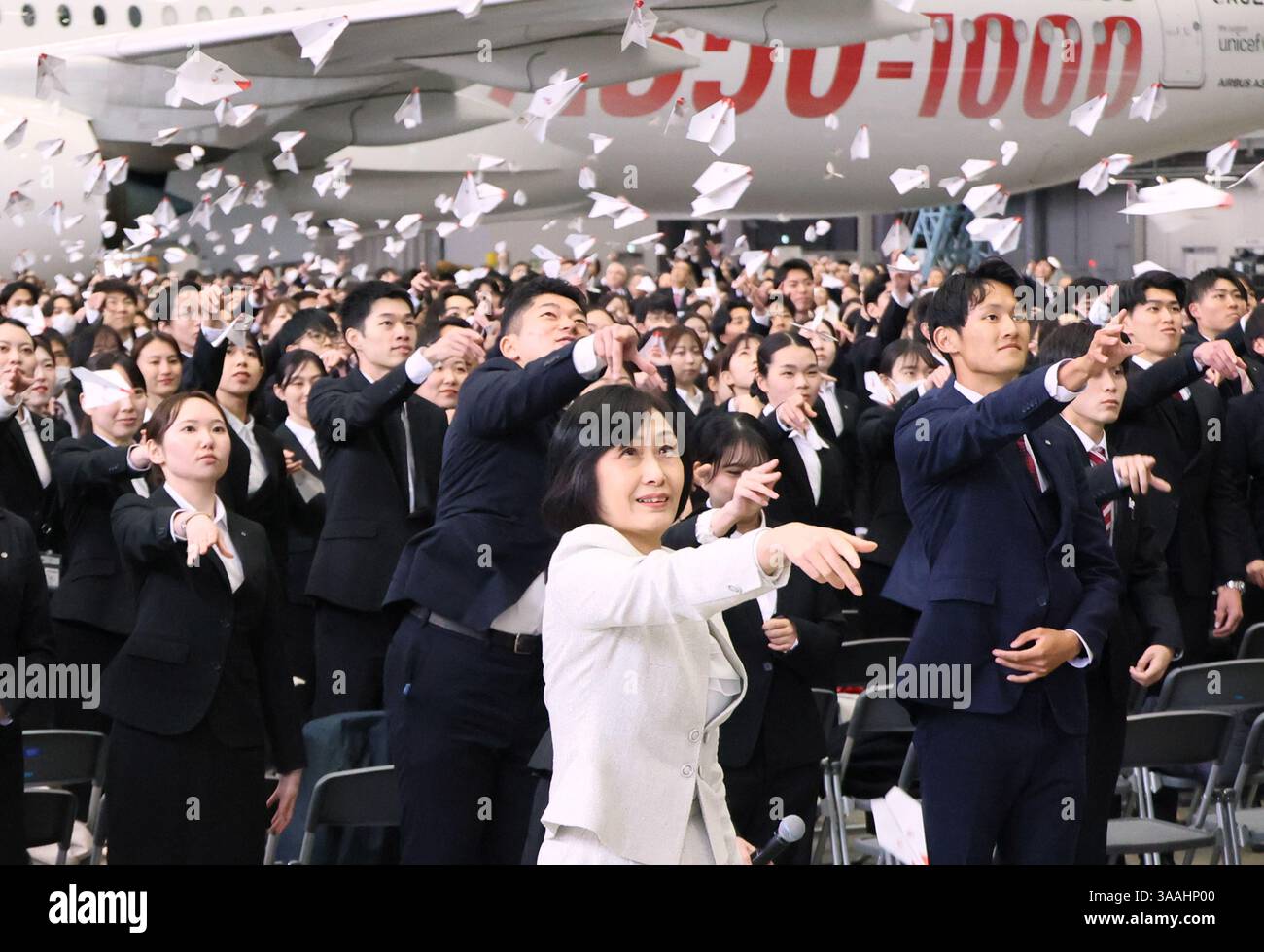 Tokyo, Japan. 1st Apr, 2025. Japan Airlines (JAL) president Mitsuko ...
