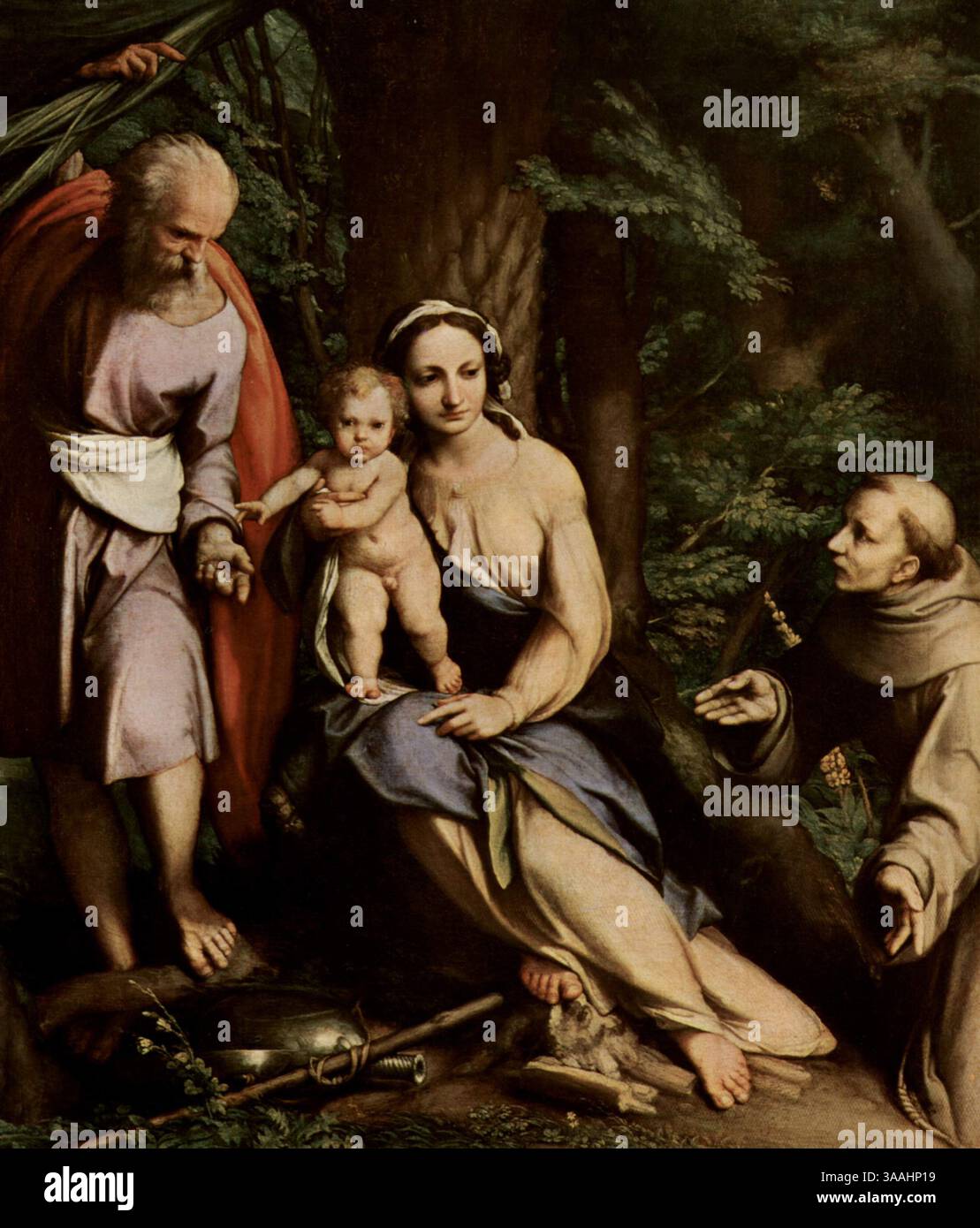 The Rest on the Flight into Egypt with Saint Francis is a painting by ...