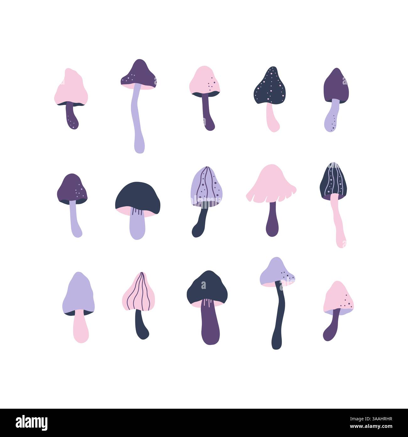 Mushrooms cartoon vector illustration set Stock Vector Image & Art - Alamy