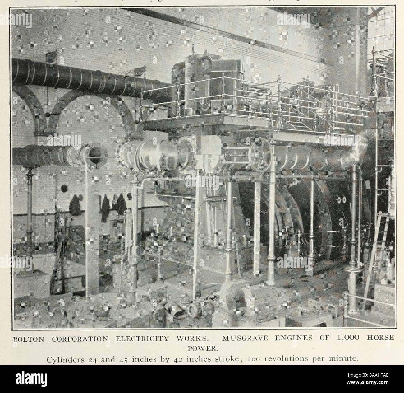 BOLTON CORPORATION ELECTRICITY WORKS. MUSGRAVE ENGINES OF 1000 HORSE ...