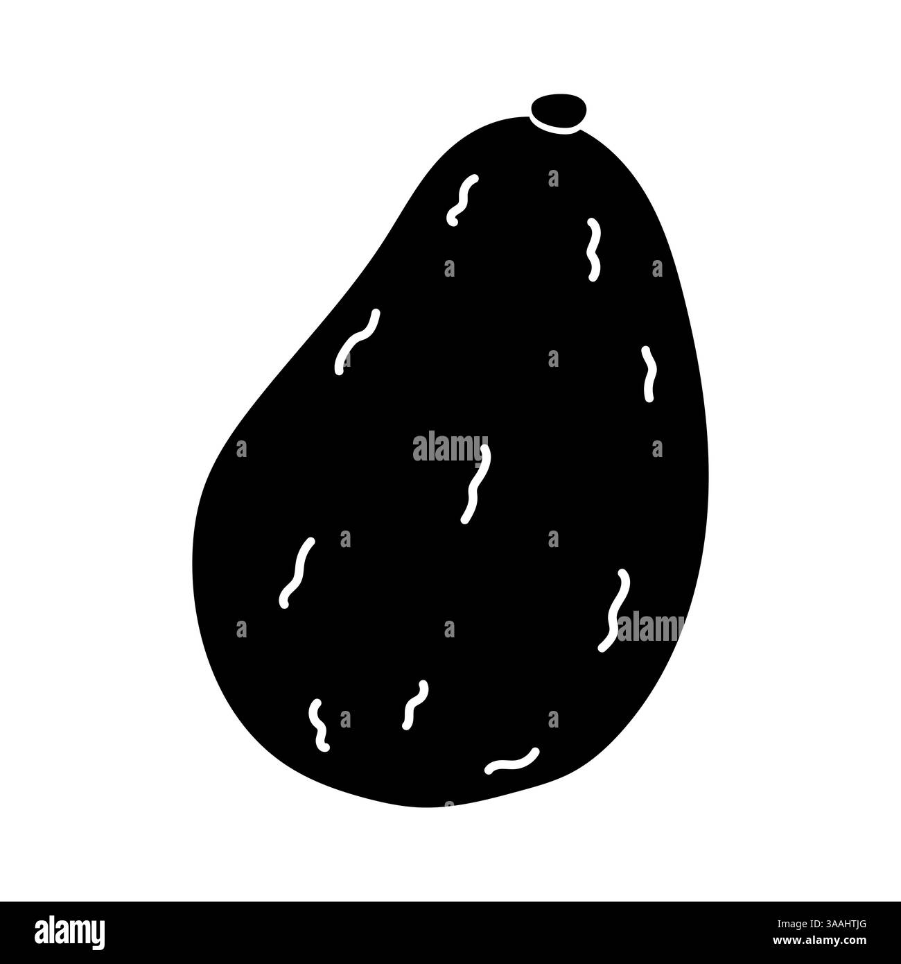 Black silhouette of a ripe avocado on white background showcasing its ...