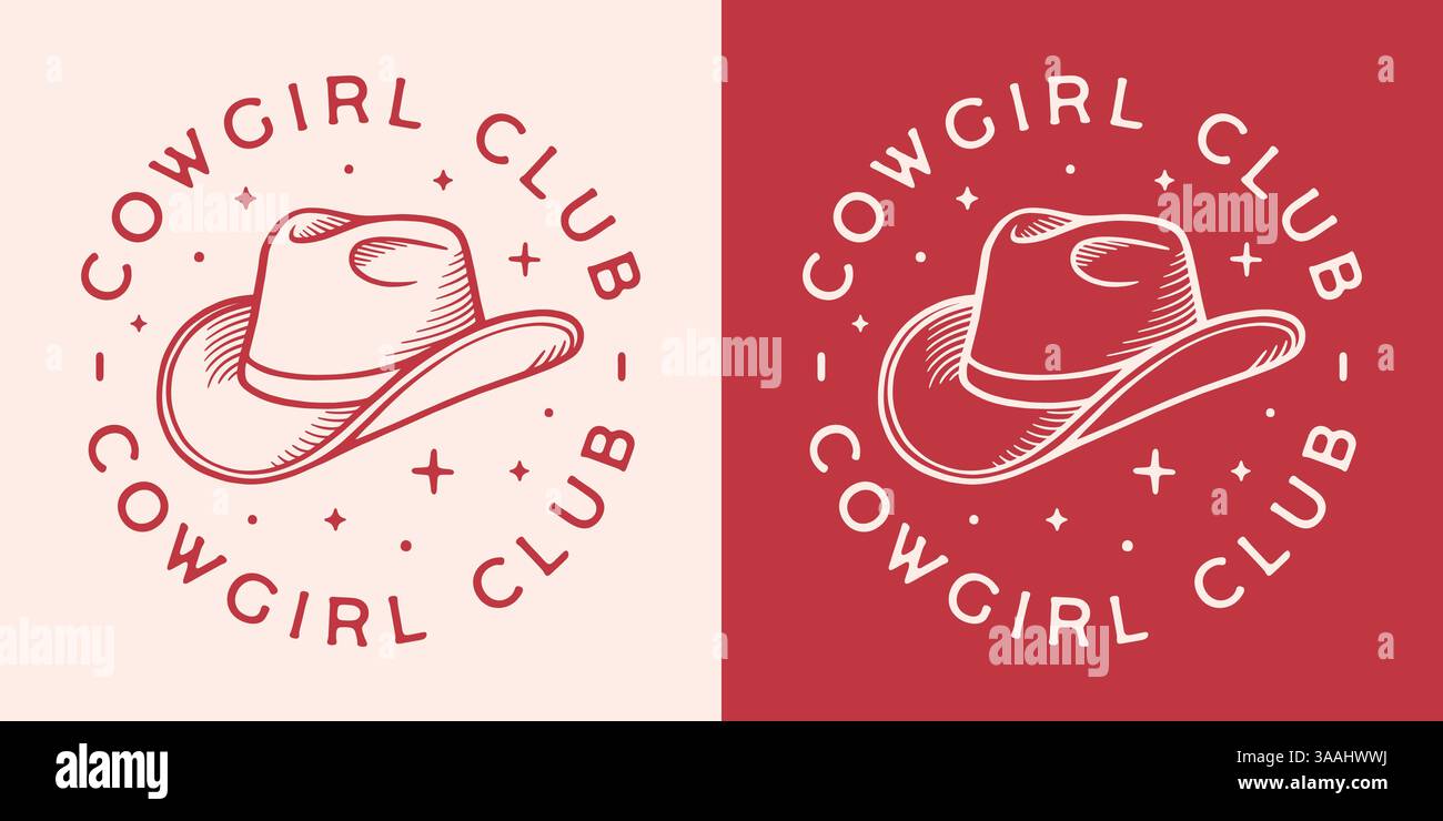 Cowgirls club squad crew cowgirl hat logo round badge sticker shirt ...