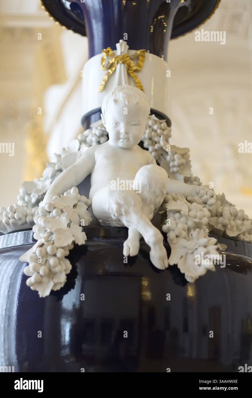 Marble boy with hooves on the ancient vase in the Hermitage Museum, St ...