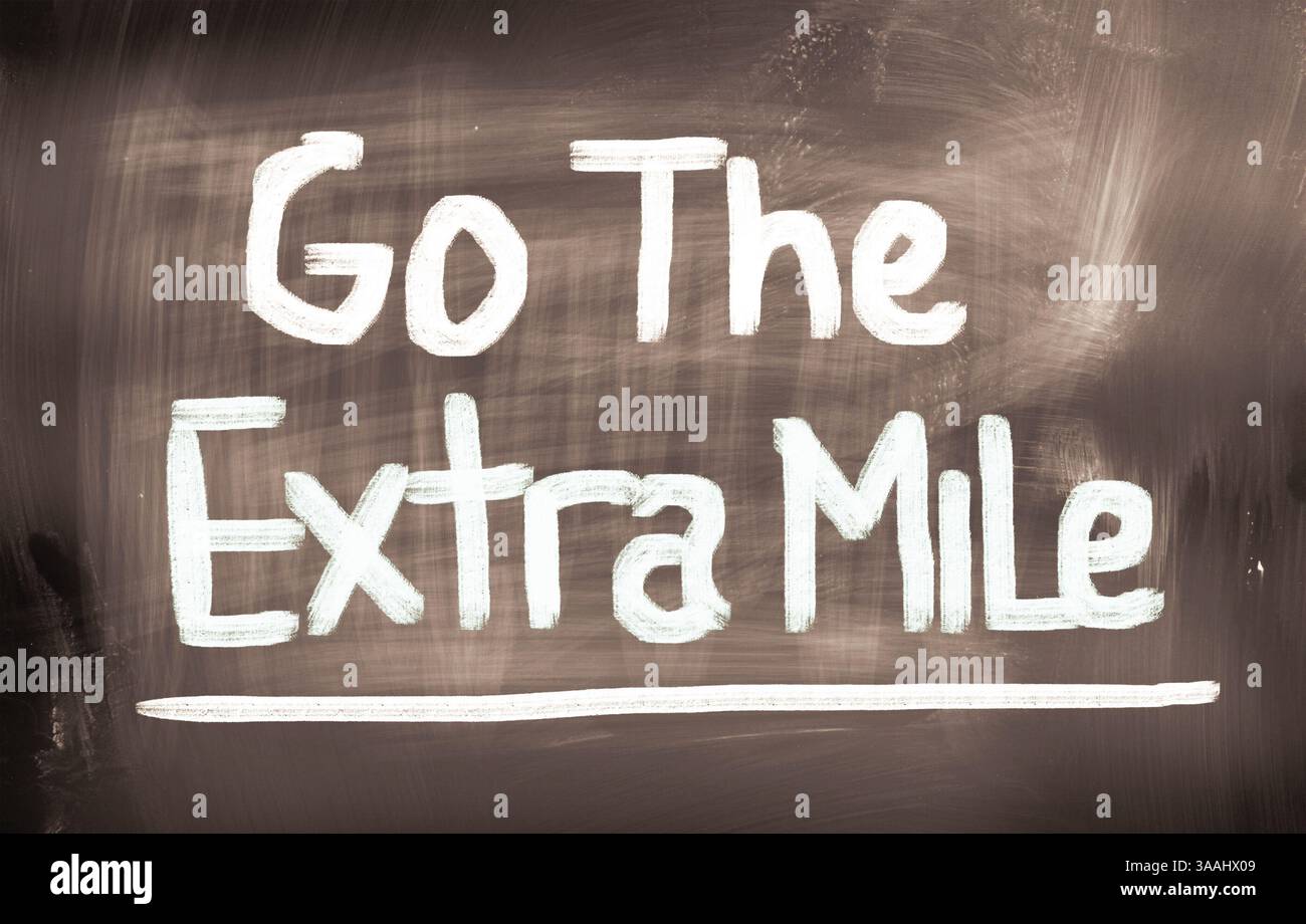 Go The Extra Mile Concept Stock Photo - Alamy