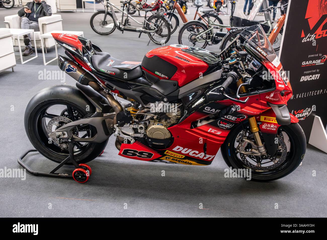 Modena, Italy : 2025 03 30 Motor Fest Expo Motorbike A Ducati Panigale ...