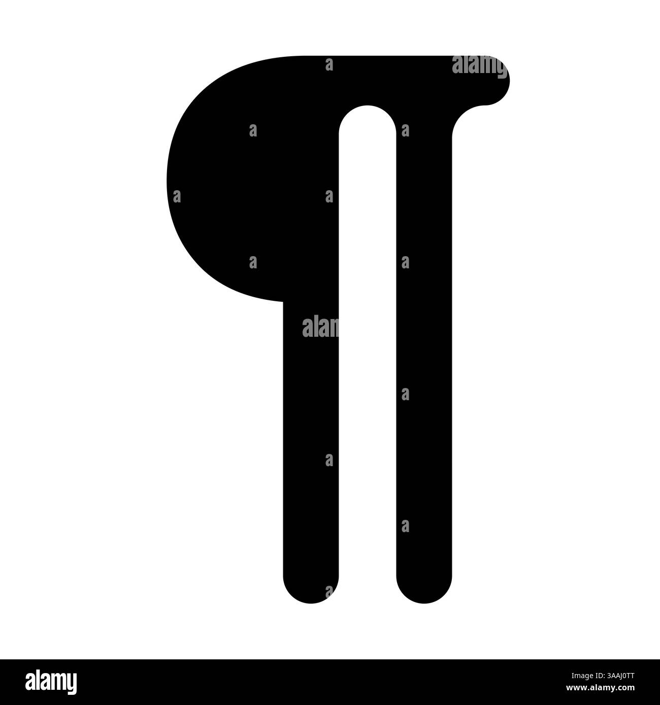 Classic pilcrow paragraph mark, black on white. Simple graphic element ...