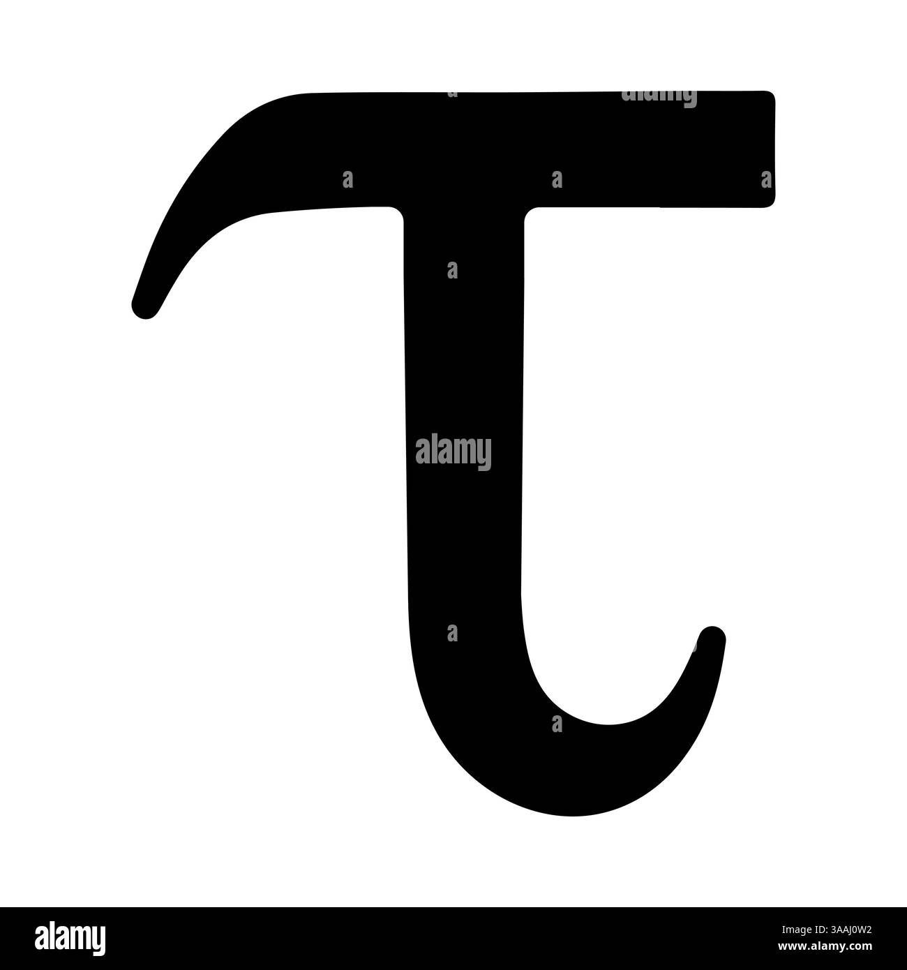 Bold Black Greek letter Tau, Symbol on White Background Stock Vector ...