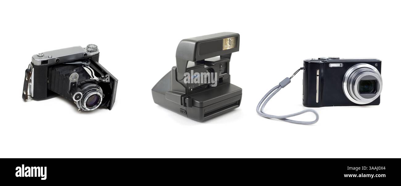 The evolution of cameras, from ancient to modern digital Stock Photo ...