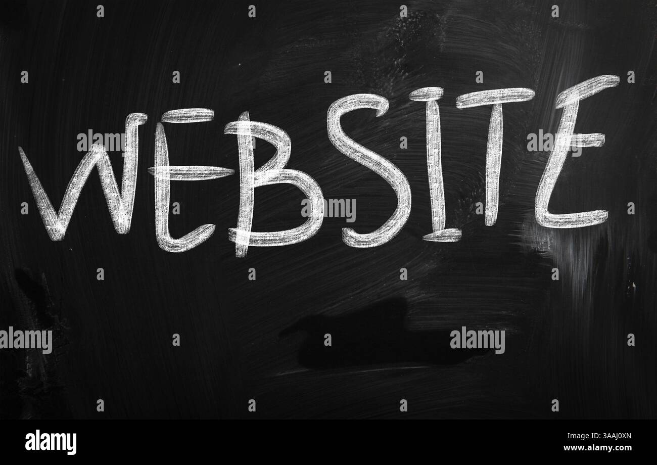 Website handwritten with white chalk on a blackboard Stock Photo - Alamy
