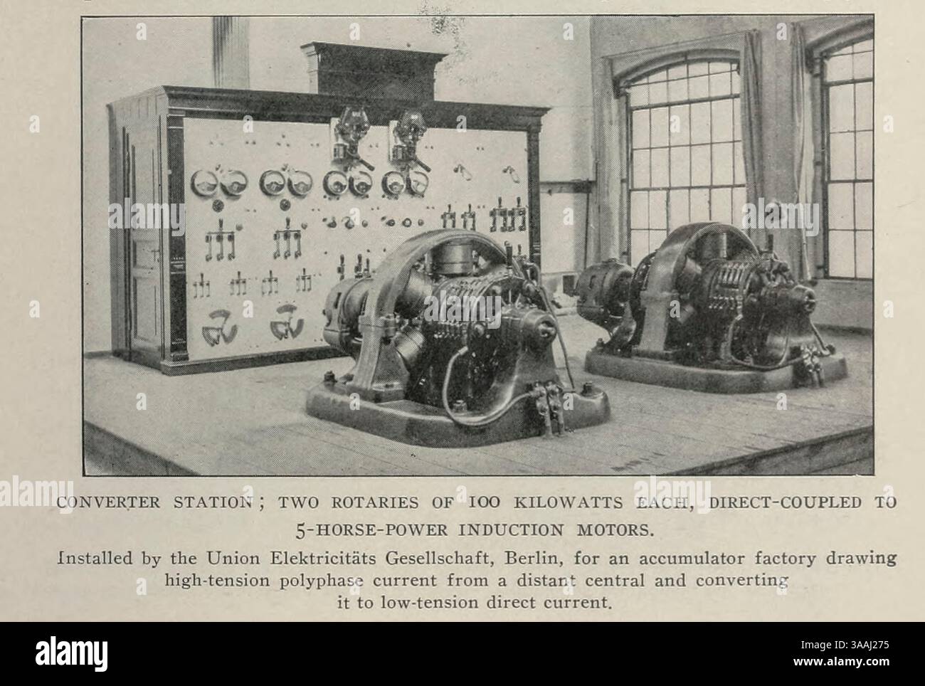 CONVERTER STATION ; TWO ROTARIES OF 100 KILOWATTS EACH, DIRECT-COUPLED ...