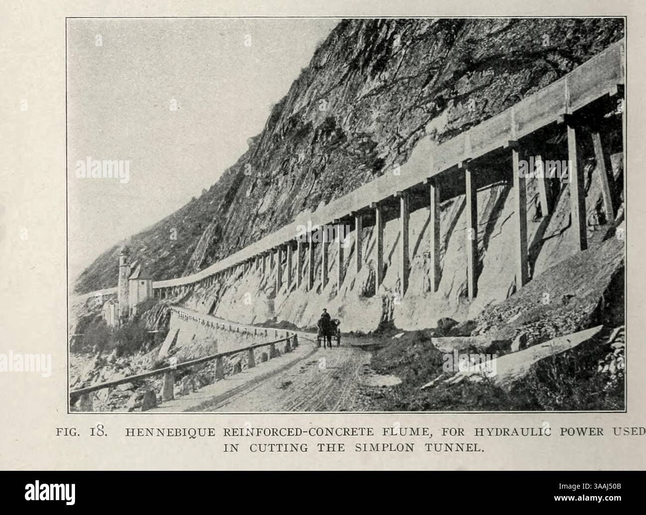 HENNEBIQUE REINFORCED-CONCRETE FLUME, FOR HYDRAULIC POWER USED IN ...