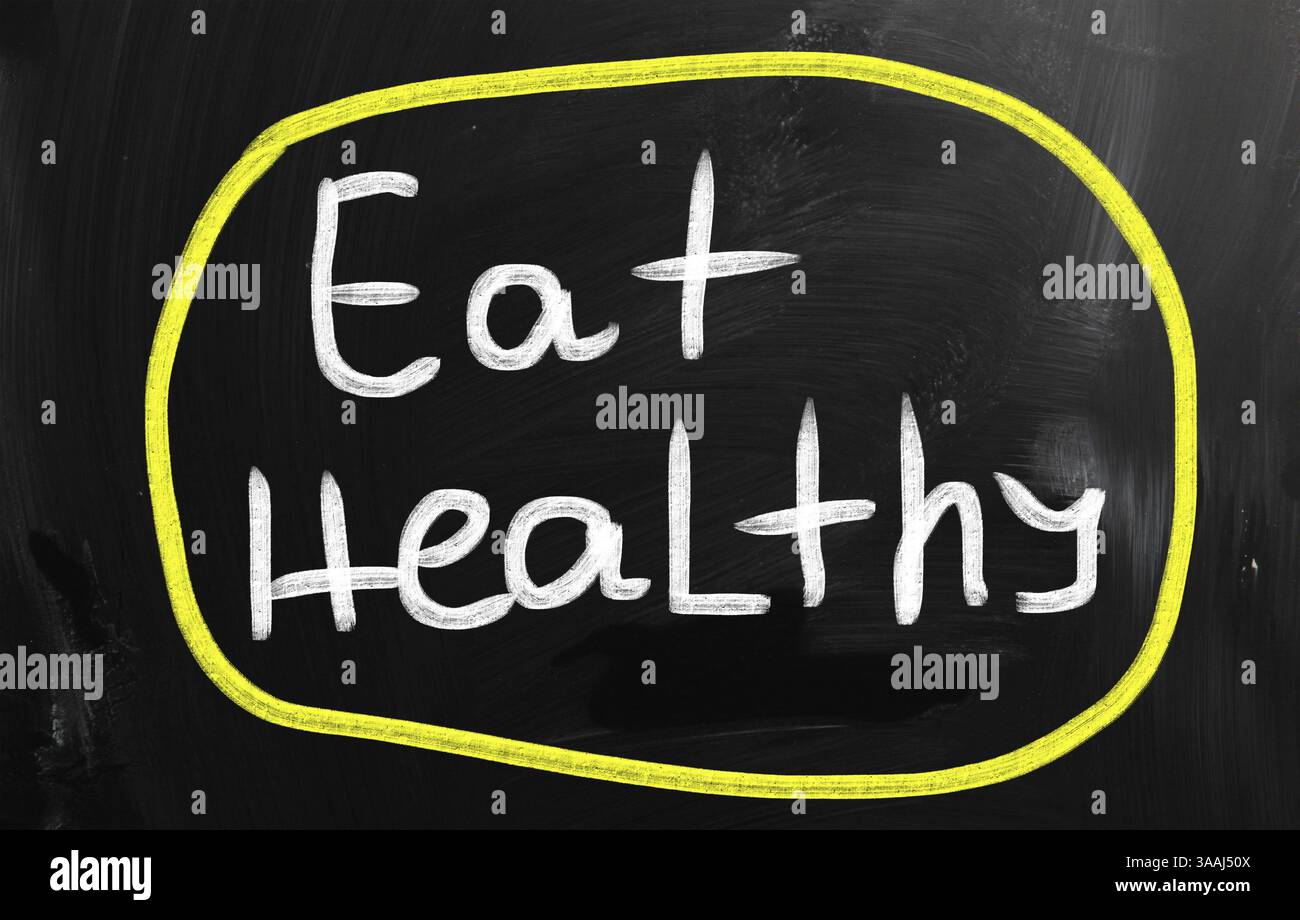 Health concept handwritten with chalk on a blackboard Stock Photo - Alamy