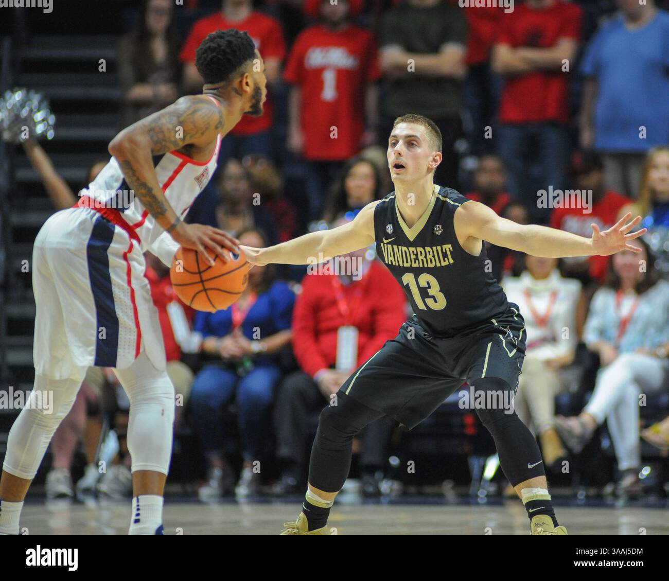 March 03, 2018; Oxford, MS, USA; Vanderbilt guard, Riley LaChance (13 ...
