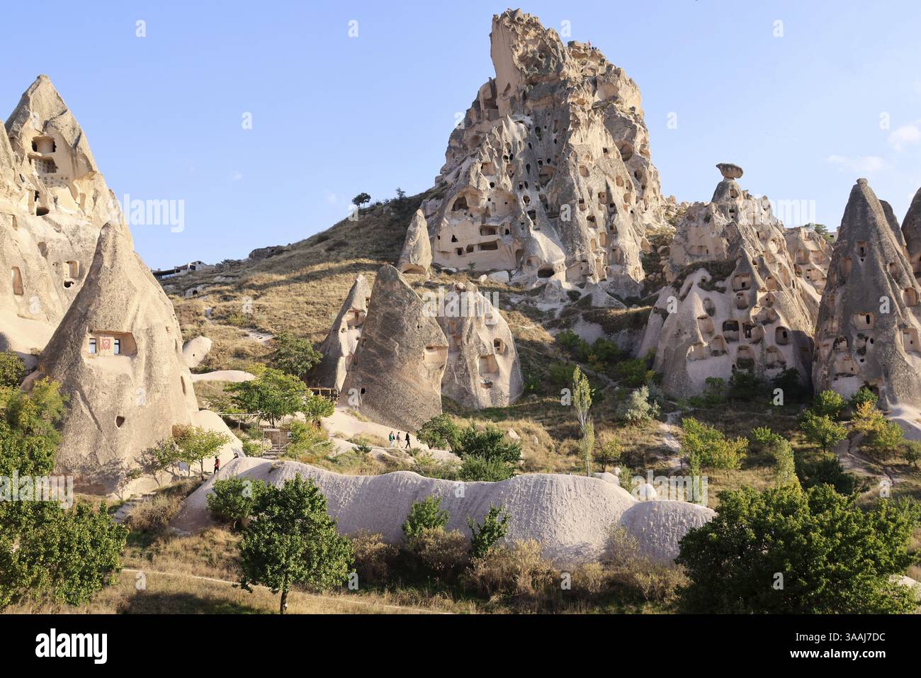 Rock Formations in the abandoned City Uchisar, Cappadocia, Turkey, Asia ...