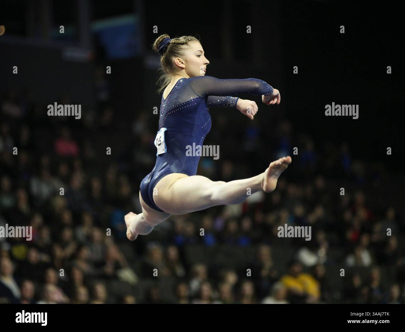 March 3, 2018: Gymnast Kelly Simm (GBR) during the 2018 American Cup ...