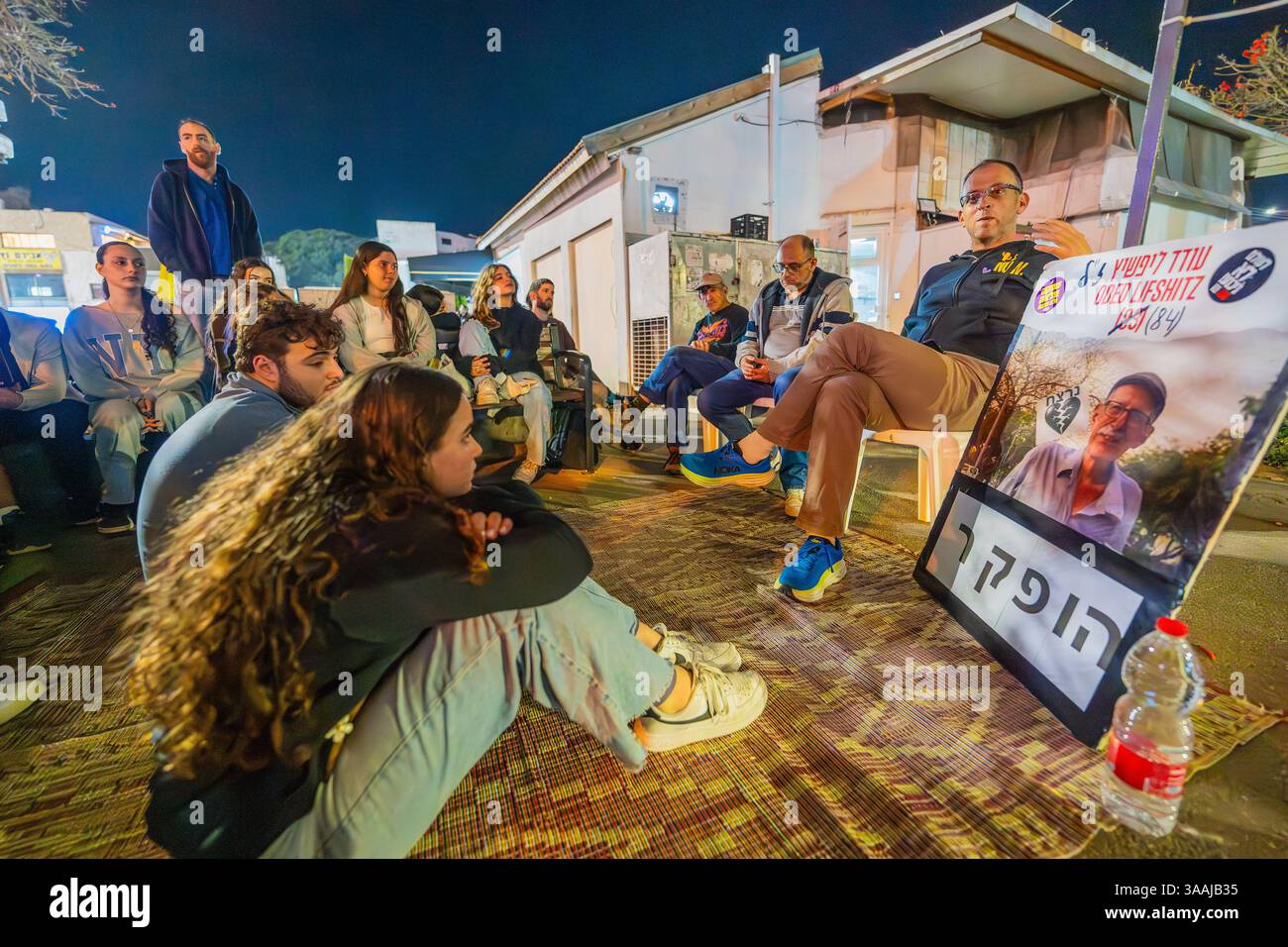 Haifa, Israel - March 31, 2025: Talking circle with Gadi Amihai, nephew ...