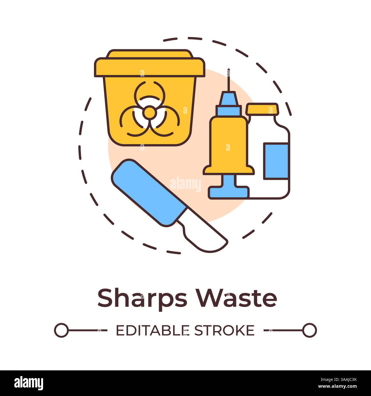 Sharps waste multi color concept icon Stock Vector Image & Art - Alamy