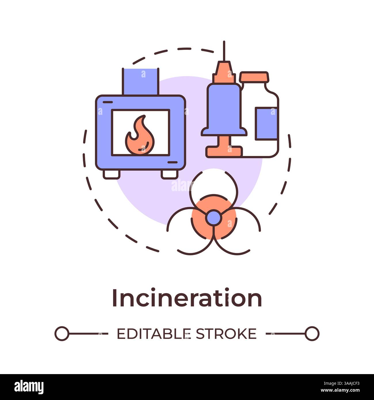 Incineration multi color concept icon Stock Vector Image & Art - Alamy