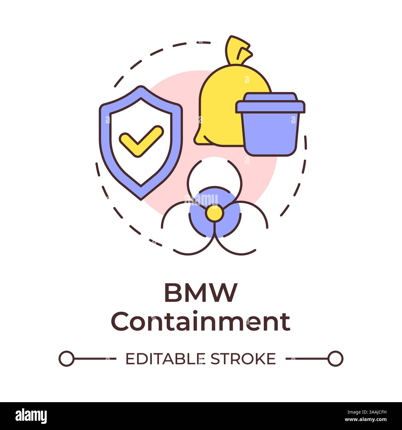 Biomedical waste containment multi color concept icon Stock Vector ...