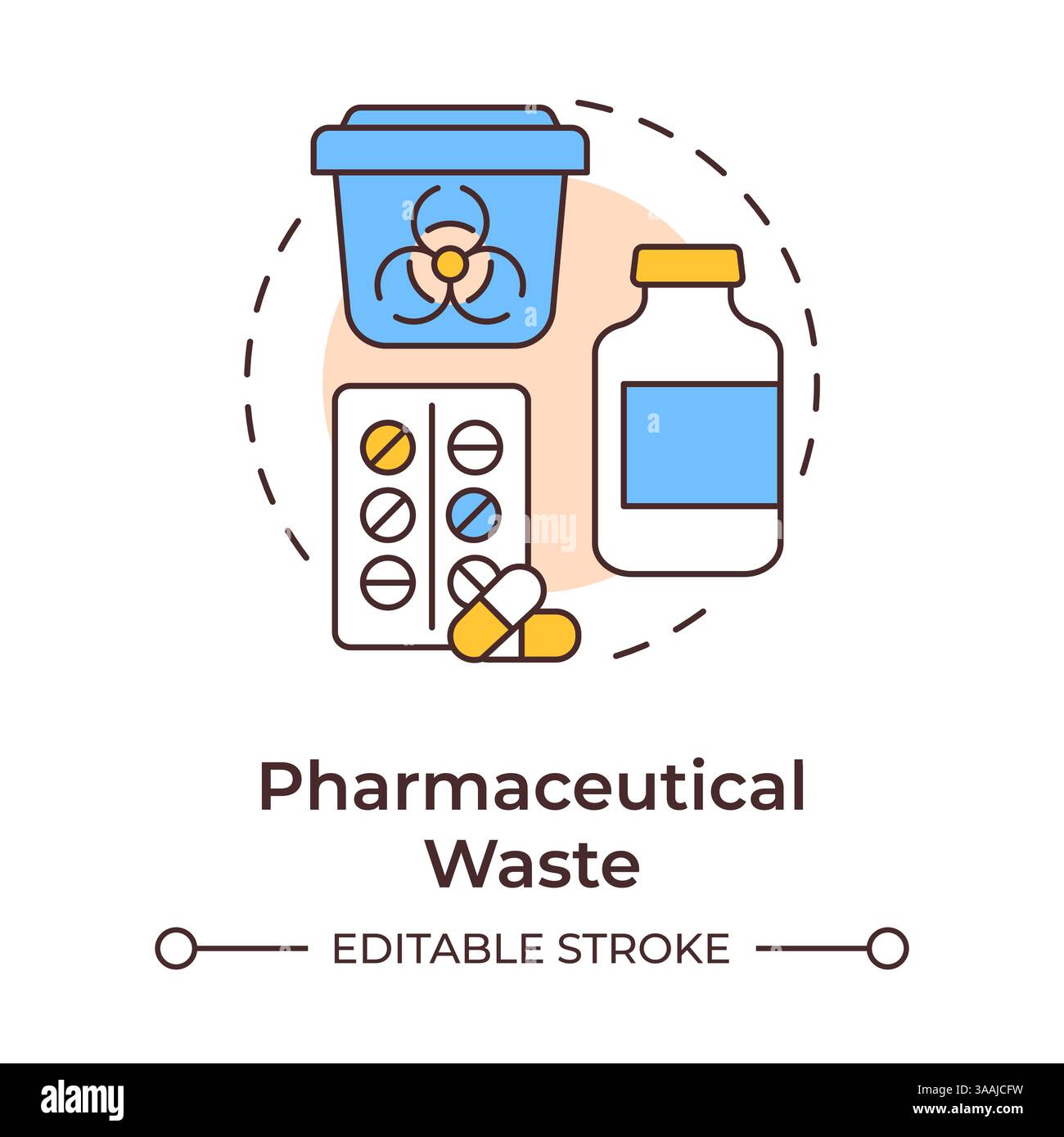 Pharmaceutical waste multi color concept icon Stock Vector Image & Art ...