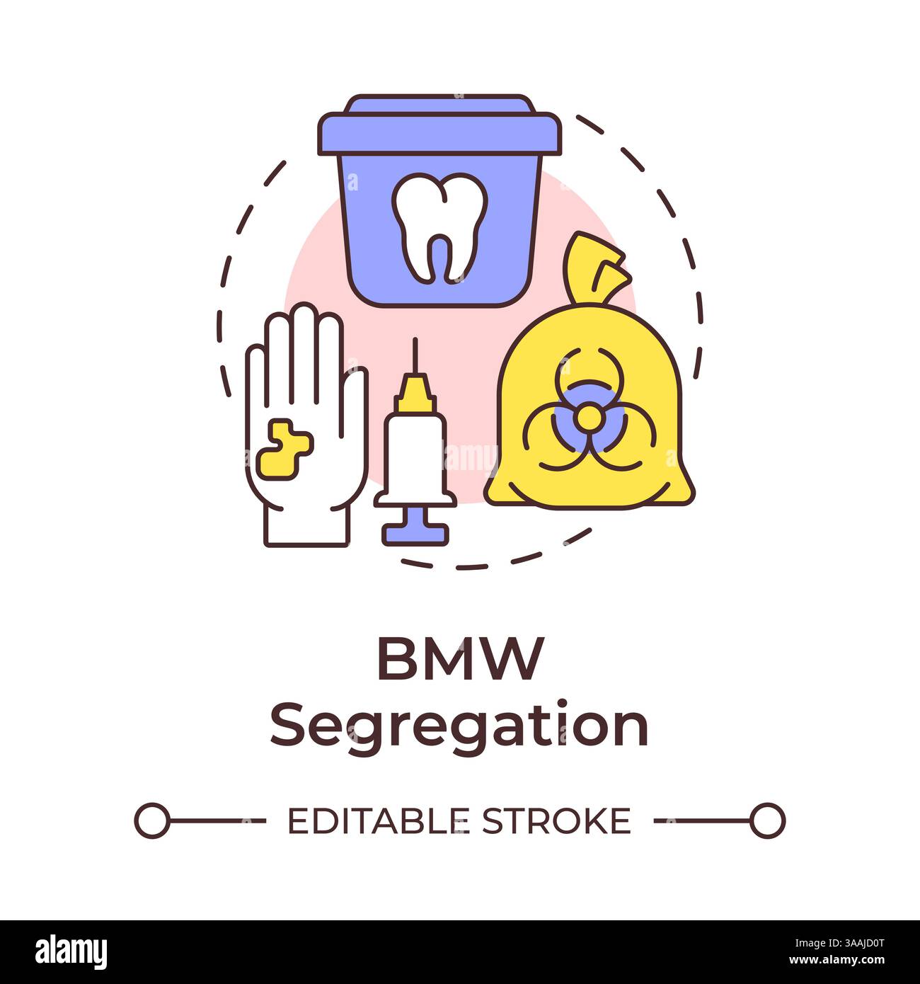 Biomedical waste segregation multi color concept icon Stock Vector ...
